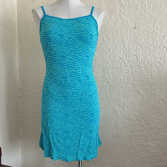 Zara | Dresses | Zara Turquoise Blue Lime Green Swirl | Poshmark